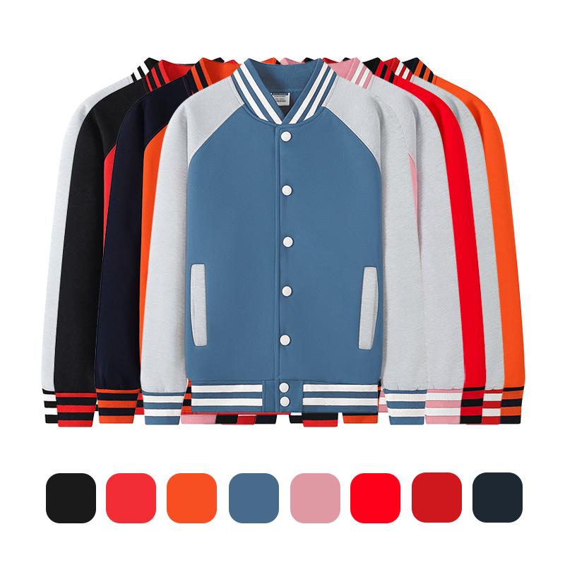 NJKM KL22722#新款加厚摇粒绒插肩纽扣款棒球服_棒球服_文化衫定制广告衫批发个性班服设计_迅印网